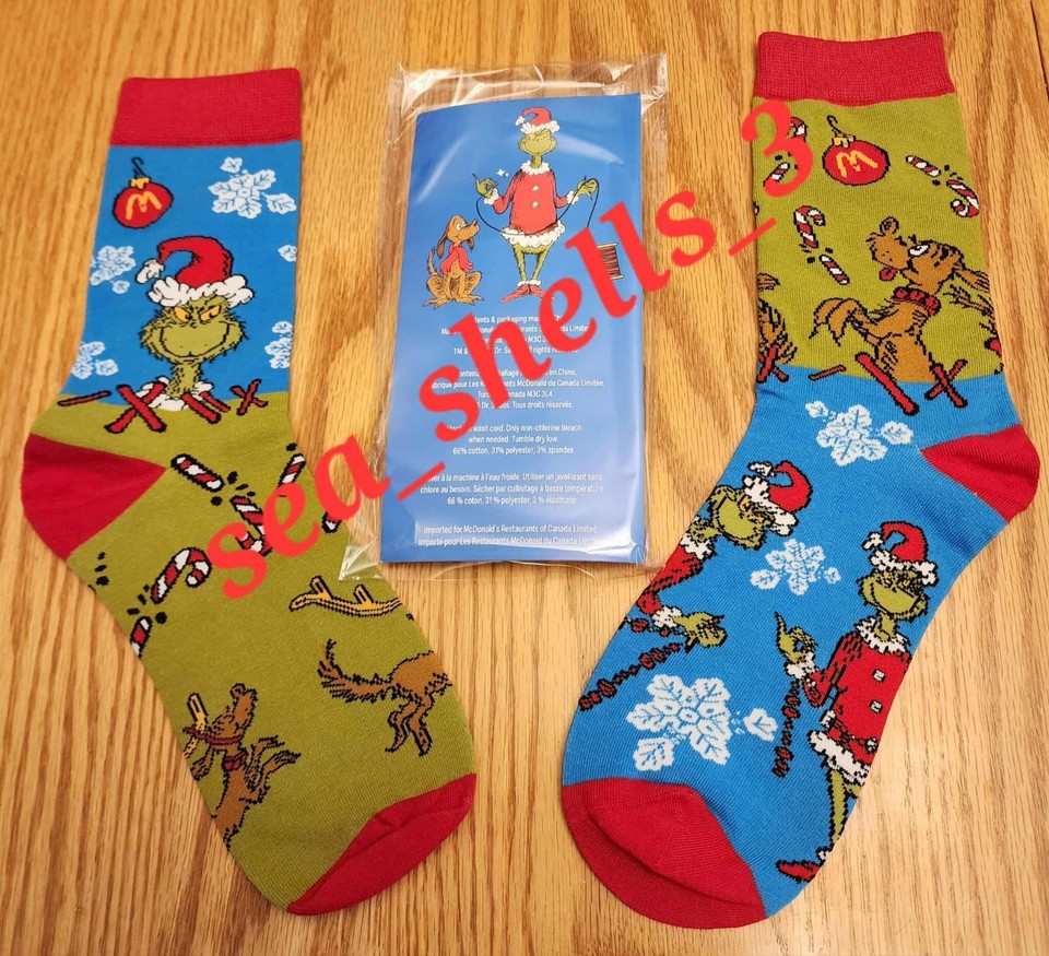 McDonald's Canada Exclusive 2025 & 2024 Grinch Socks | eBay