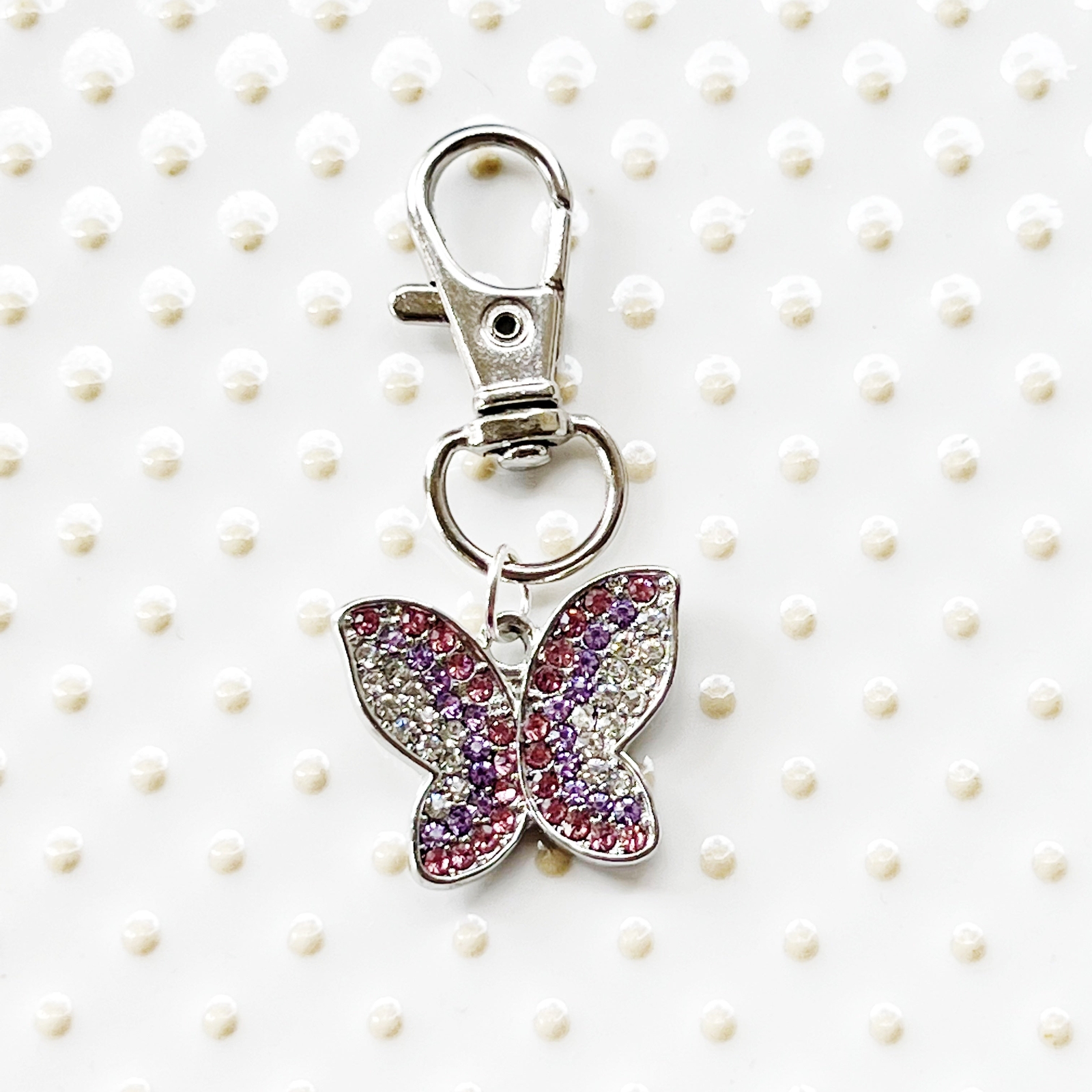 Butterfly Zipper Pull Keychain Charm with Rhinestones | eBay
