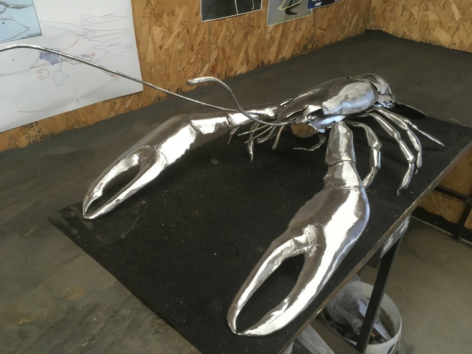 Handmade Welded Metal Lobster/Crayfish Sculpture - Small MADE TO ORDER ...