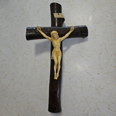 LARGE OLD VINTAGE HANDMADE CRUCIFIX BEAUTIFUL ROUGH-HEWN ARTS AND ...