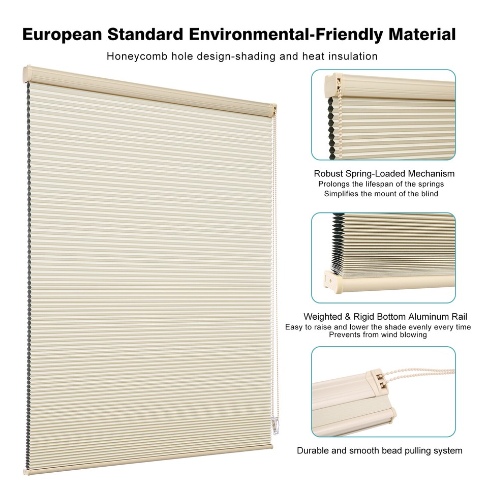 Custom Cut Blackout Drawstring Cellular Shades Window Honeycomb Blinds ...