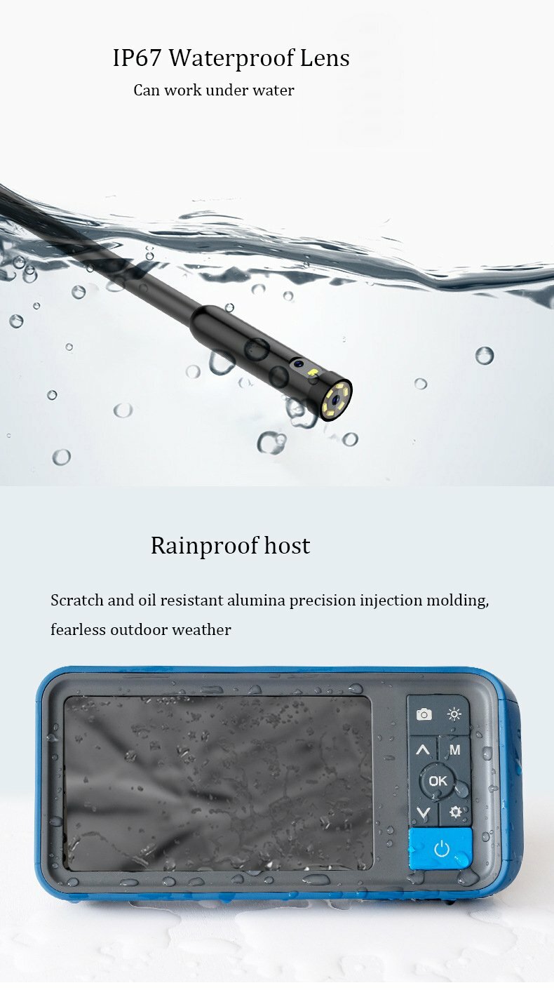 TESLONG MS450 4.5" LCD 6LEDs 8mm Dual Lens 5M Tube Endoscope Inspection ...