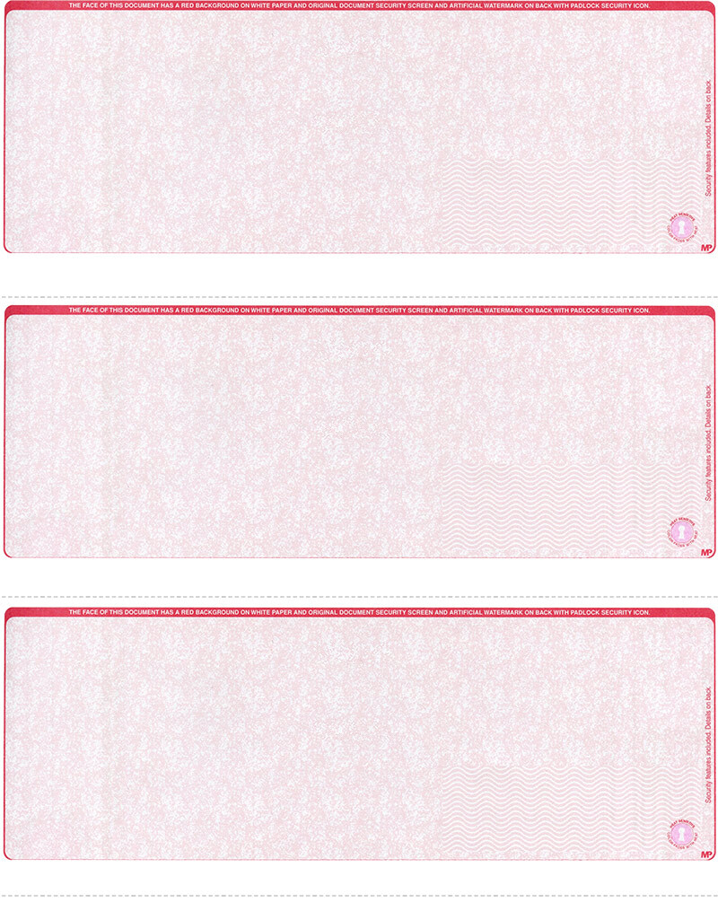 300 High Security Business Size Blank Check Stock / Deposit Slips | eBay