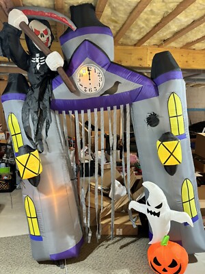 10ft Gemmy Airblown Inflatable Halloween Haunted House Arch Reaper ...