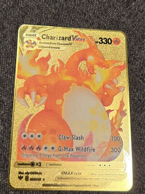 Charizard VMAX 020/189 Gold Metal Card Pokémon HP 330 | eBay