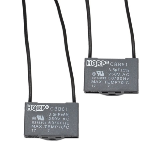 2x Replacement Motor Capacitors 3.5uf 2-Wire CBB61 for Harbor Breeze ...