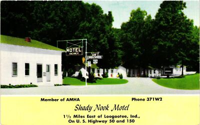 VTG Postcard- Shady Nook Motel, Loogootee, IN Unused 1960 | eBay
