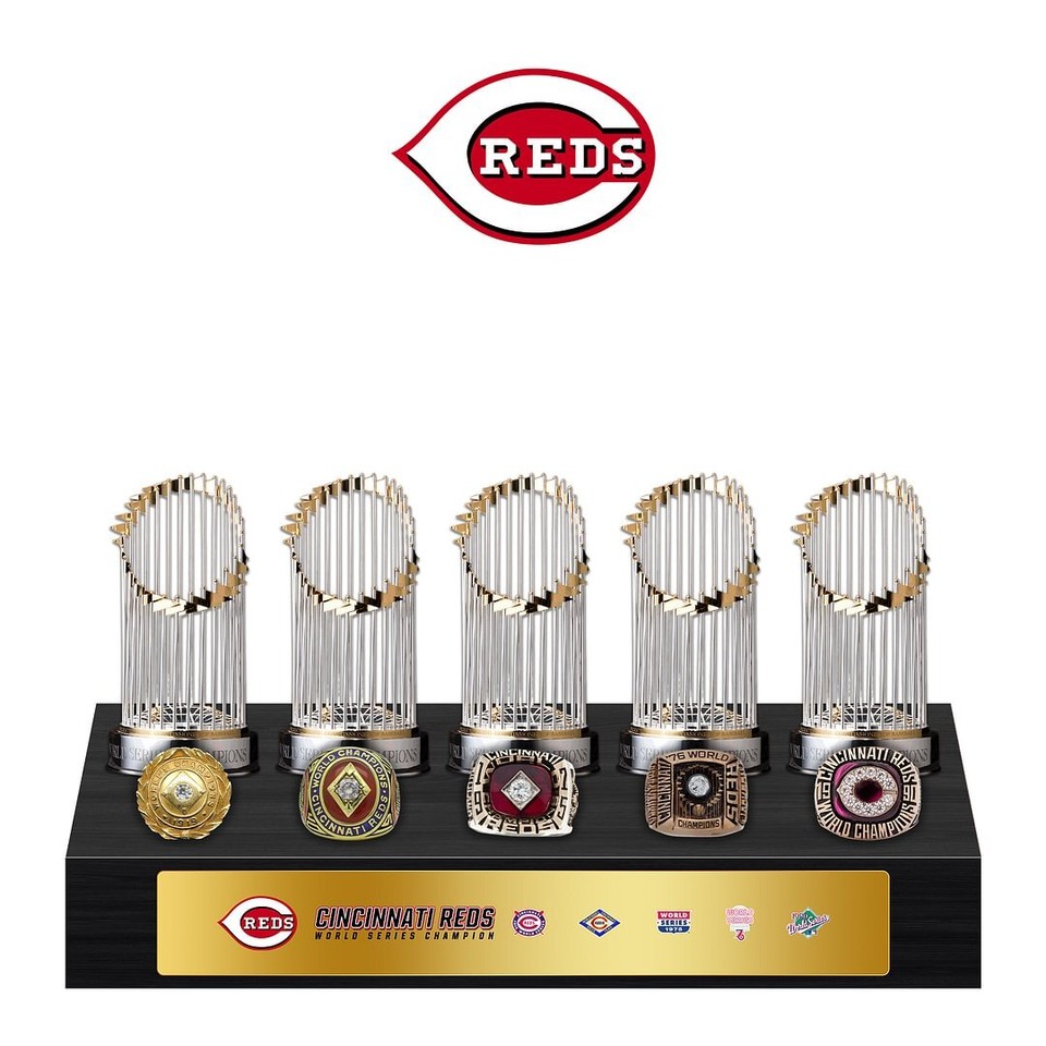 Cincinnati Reds MLB World Series Championship 5 Trophy & 5 Rings ...