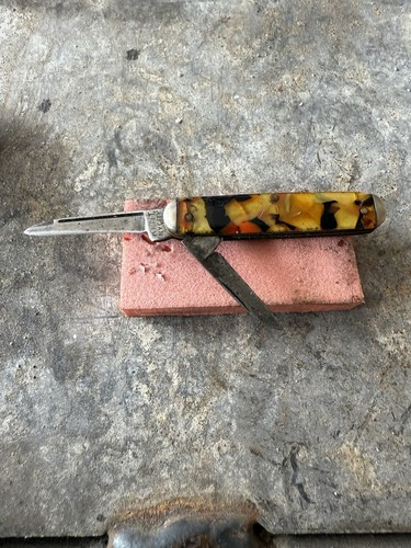 Vtg 1930s Kent N.Y.City Multi Color Marbleized Celluloid 2 Blade Pocket ...