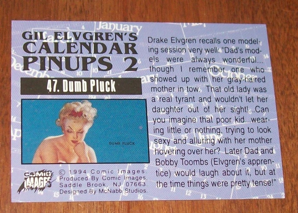 1994 Comic Images Gil Elvgren's Calendar Pinups 2 Dumb Pluck Card-47 | eBay