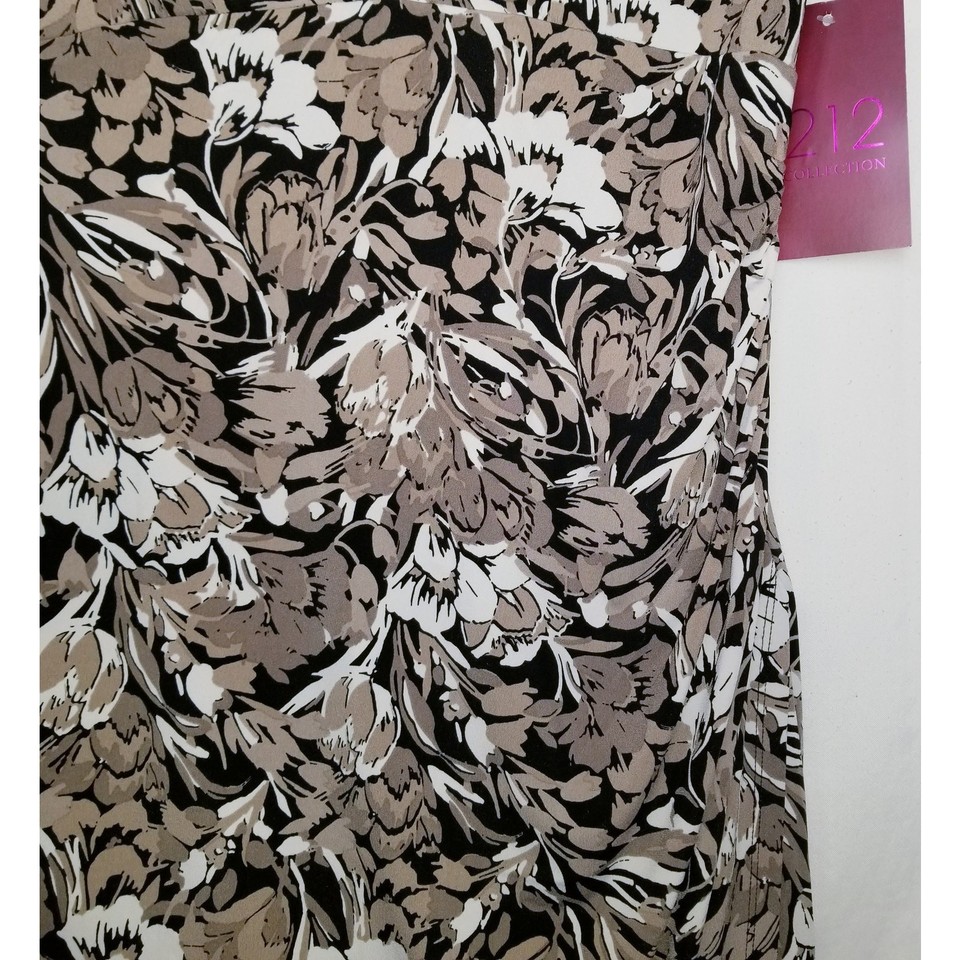 NWT's-212 COLLECTION Multicolor Floral Faux Mock Wrap Dress Cap Sleeve ...