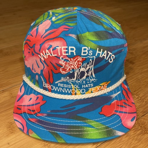 Rare VTG Walter B's Hat Resistol Brownwood Texas Floral Cowboy Trucker ...