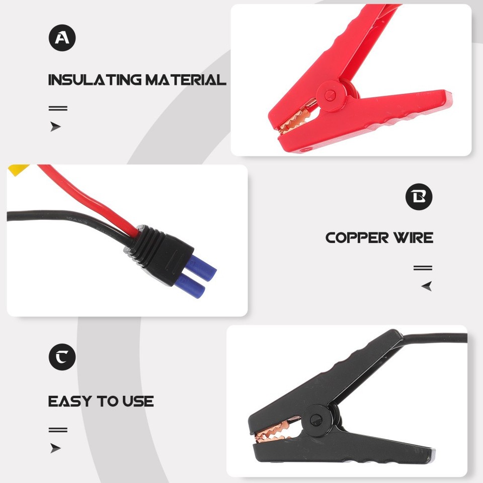 2 Count Jump Starter Cables Car Jumper Lead Clamp Booster Clamps | eBay UK