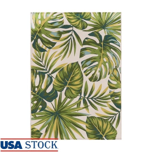 5x7 Ft Tropical Palm Leaf Outdoor Rug Waterproof Area Carpet High ...