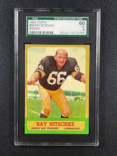 RAY NITSCHKE SGC 5 1963 TOPPS FOOTBALL #96 ROOKIE PACKERS RC 4050 | eBay
