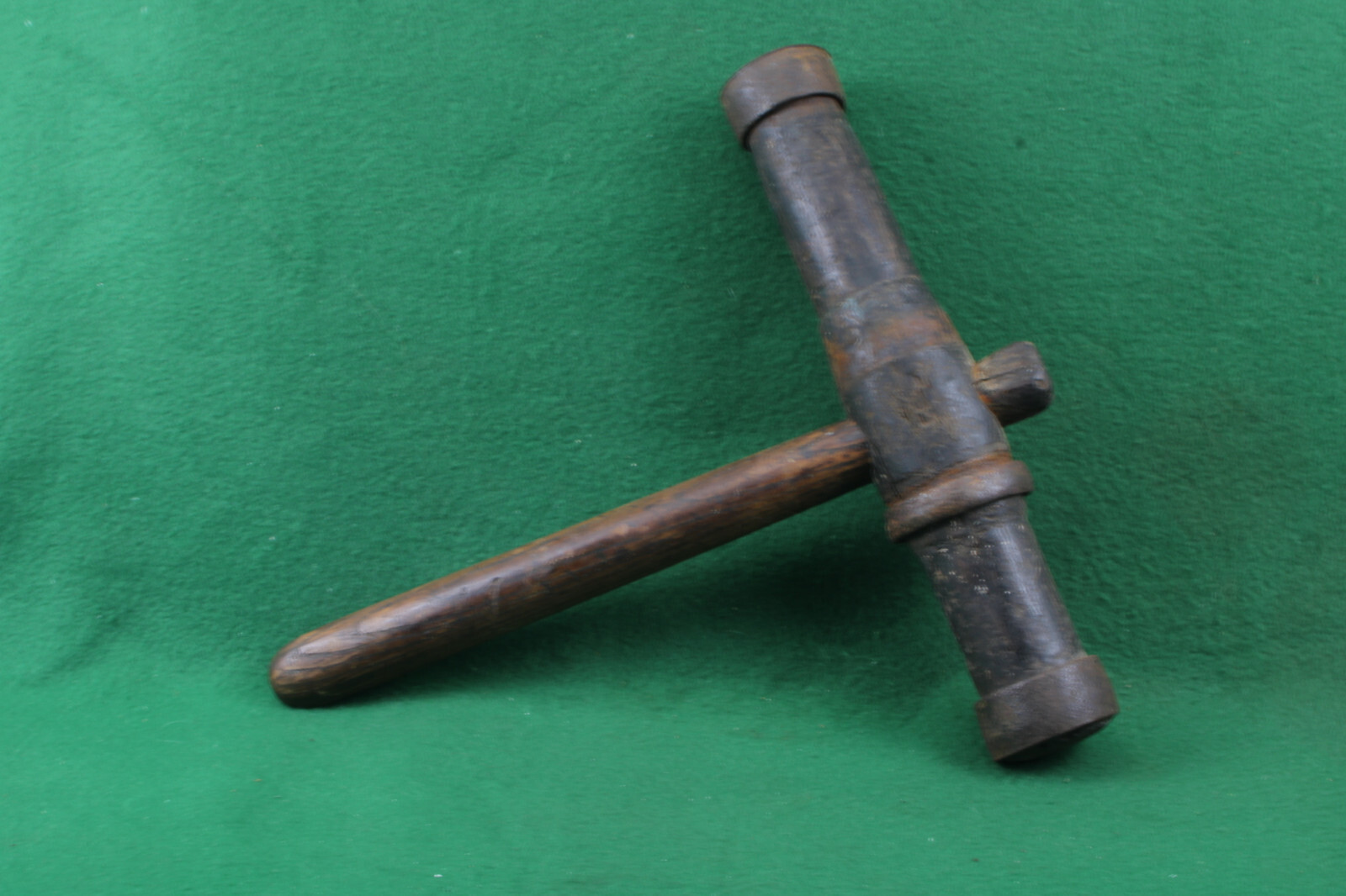 RARE Primitive 12" Shipwrights Caulking Hammer Mallet Wood Tool INV# ...