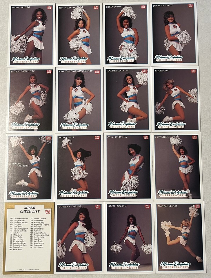 31 all different Miami Dolphins Cheerleader cards from 1992 Lime Rock ...
