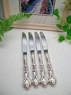4 International Silver INTERLUDE Silverplate 9 1/4" Dinner Knives 1971 ...