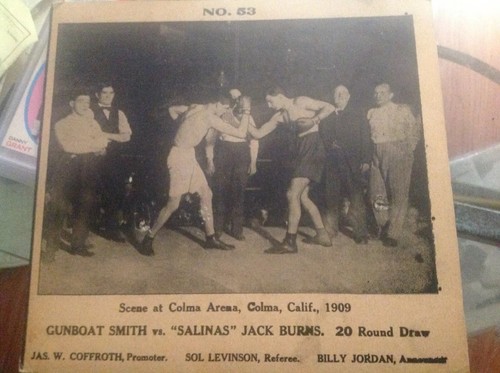GUNBOAT SMITH SALINAS JACK BURNS 1909 COLMA CALIFORNIA BOXING PHOTO ...