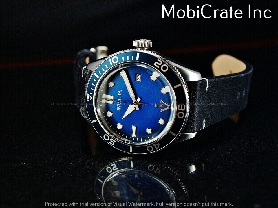 Invicta Men's 44mm Vintage Automatic Top Hat Curved Crystal Blu DL ...