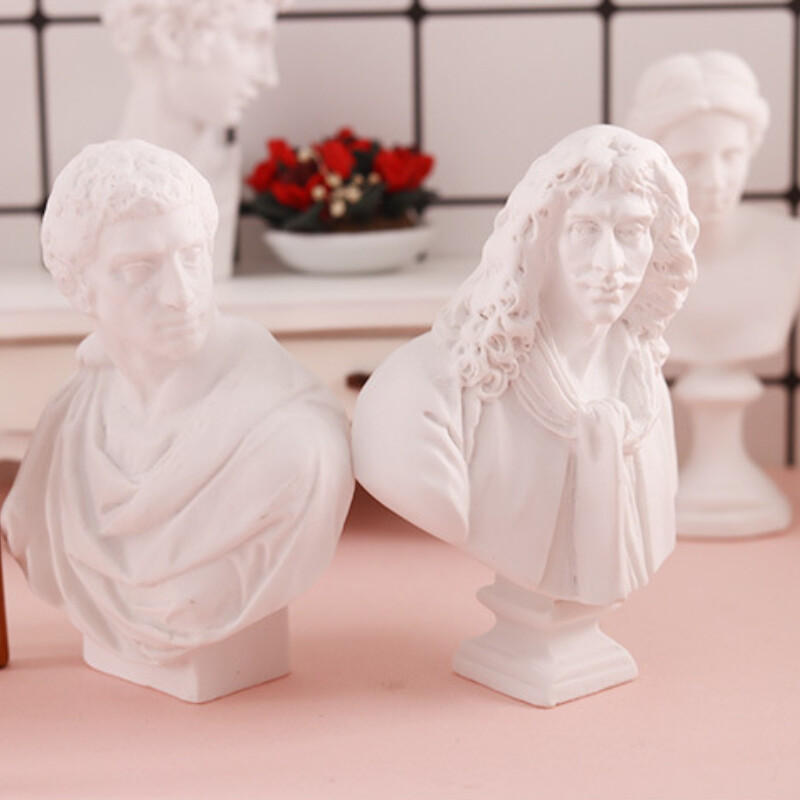 Dollhouse Miniature 1:12 Scale White Figure Statue Plaster Desktop ...