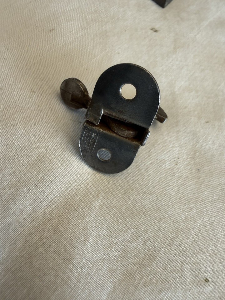 Vintage Hoosier Type Cabinet inside Door Catch with Latch & (4) Slotted ...