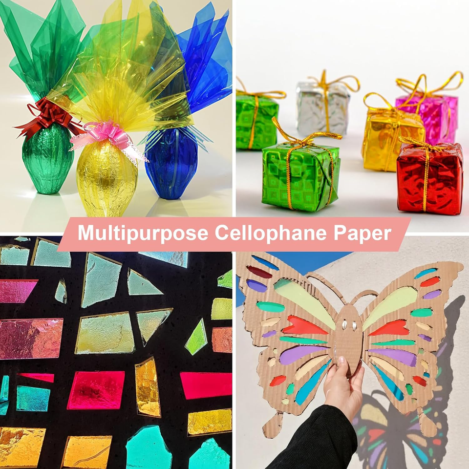 120 PCS Cellophane Sheets, Cello Sheets, Cellophane Paper Sheets ...