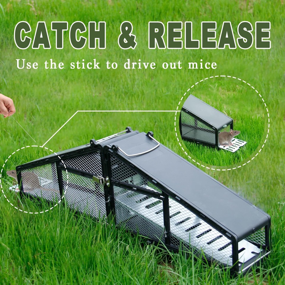 Humane Mouse Trap Indoor/Outdoor Rat Trap Catch and Release Live Mouse ...