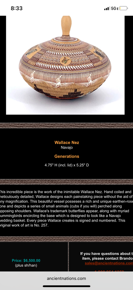 Native American Micro-Carved Seed Pot WALLACE NEZ Pottery Eagle Themed ...