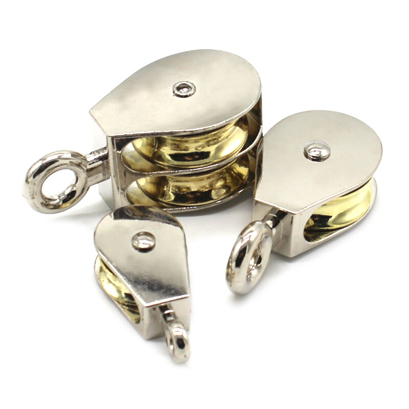 13mm - 48mm Steel Single/ Double Pulley Block Traction Wheel Swivel ...