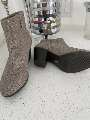 Juicy Couture Couture J Bling Studded Ankle Boots Taupe Size: 7 NEW ...