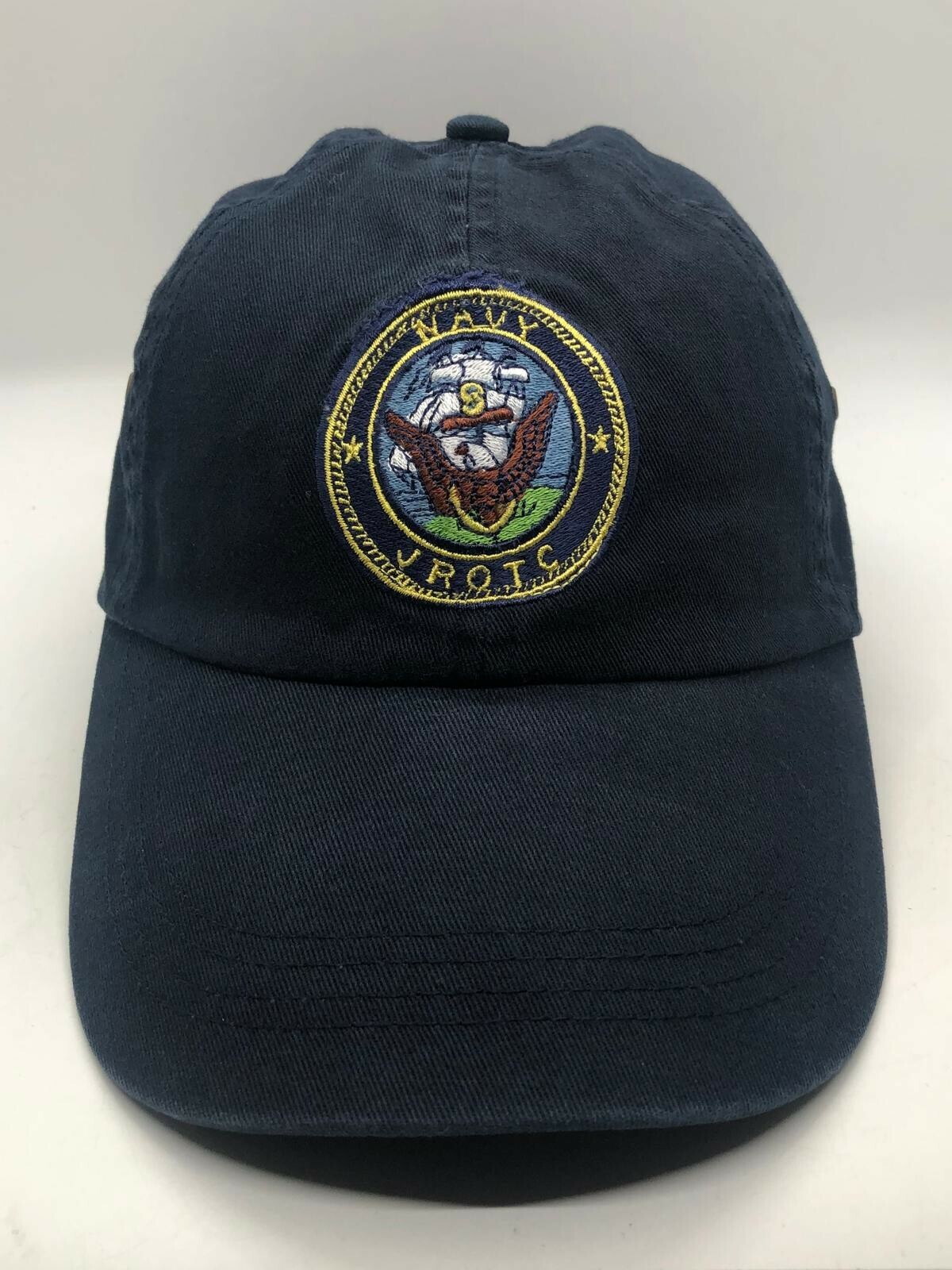 US Navy JROTC Cap Hat Adult Adjustable Blue Cotton - Gem