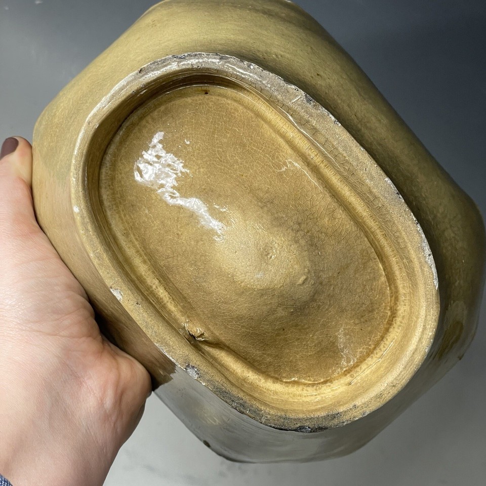 Antique 19th C. Stoneware Yellow Ware Ceramic Grape Jelly Mold ...