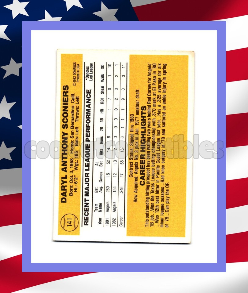⚾️ Donruss 1983 - #141 - Daryl Sconiers - California Angels ⚾️ | eBay