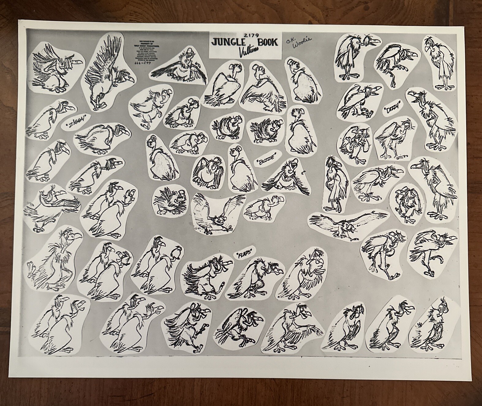 Original Disney Jungle Book Photostat Model Sheet Vultures Ziggy ...