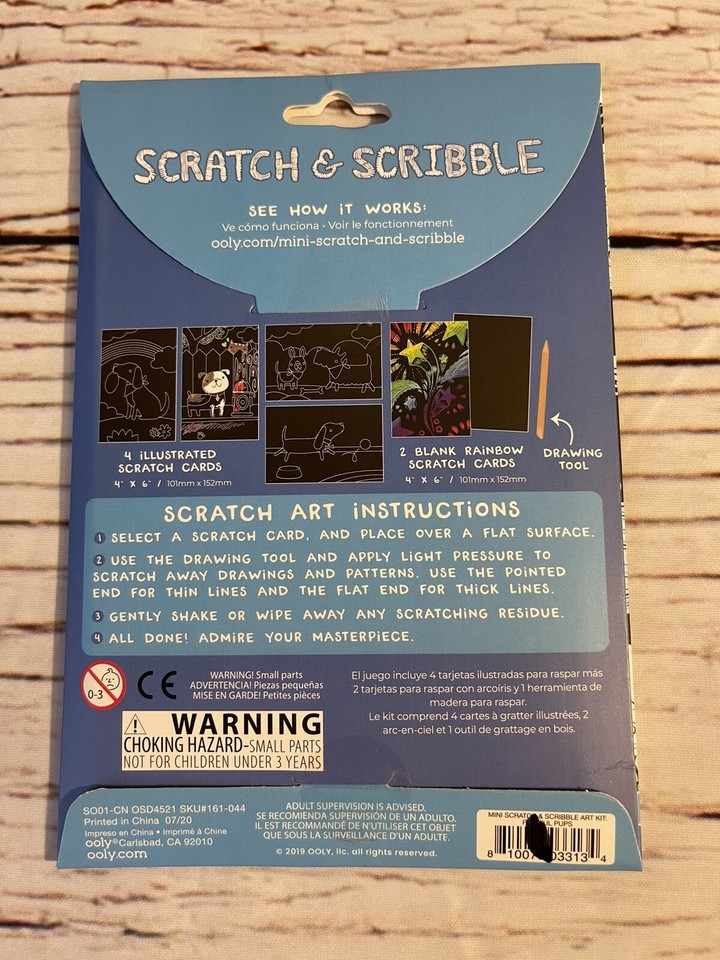 Mini Scratch & Scribble Art Kit Playful Pup NEW Great Gift Easter Basket Stuffer | eBay UK