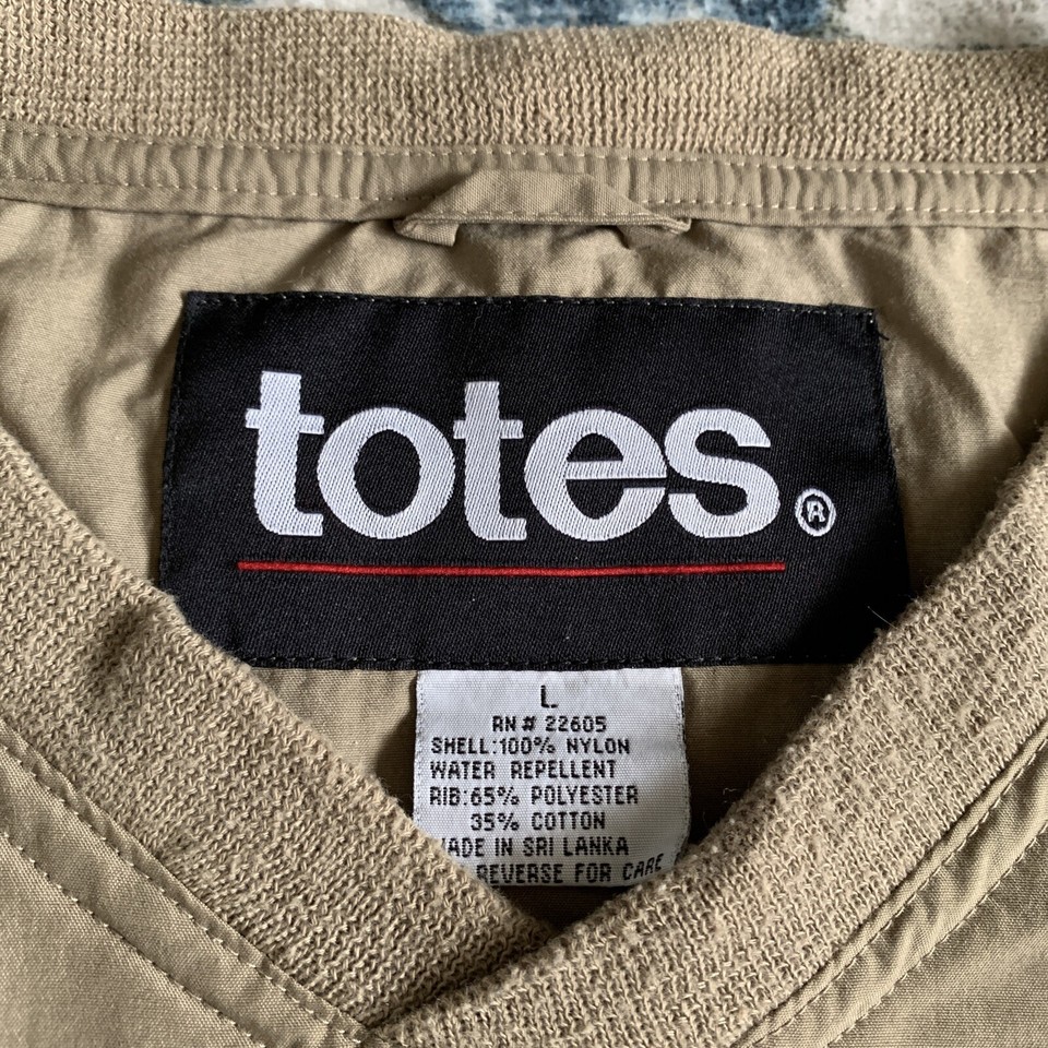Totes Pullover Windbreaker Mens Large Long Sleeve Khaki Tan Pockets ...