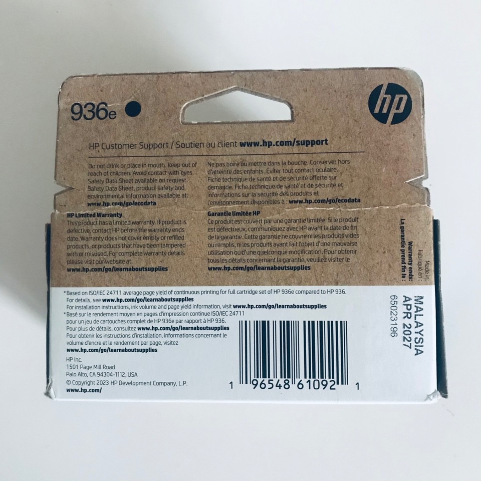 Genuine HP 936e EvoMore Black Original Ink ~2,500 pages 4S6V6LN Exp ...
