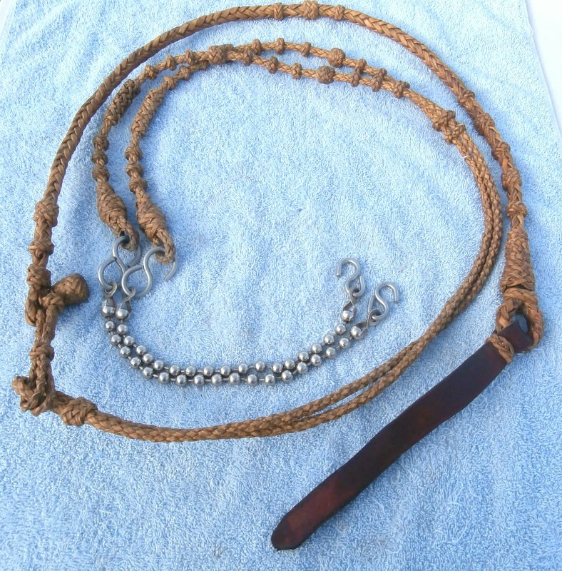 Ranch Cowboy made Braided Rawhide Romel Romal Reins Ball Rein Chains | eBay