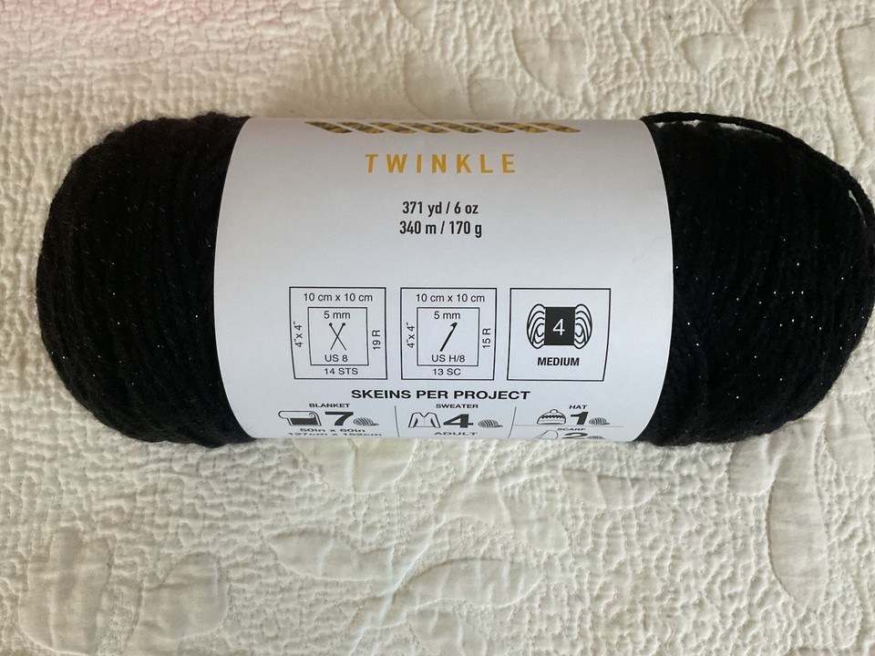 Big Twist Twinkle Yarn Black Sparkle New | eBay