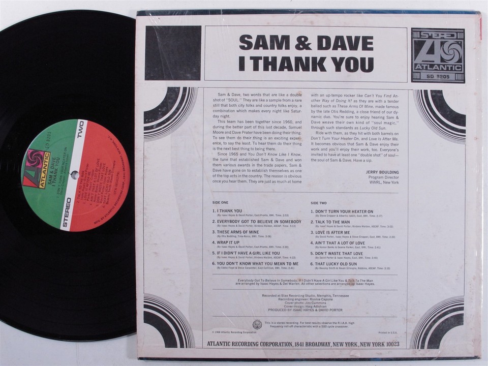 SAM & DAVE I Thank You ATLANTIC LP VG+ k | eBay