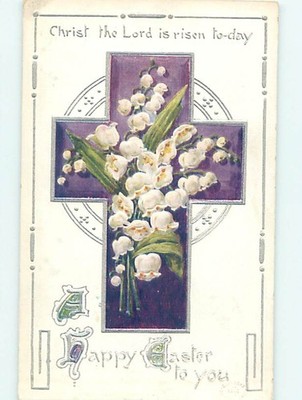 Pre-Linen easter religious LILY OF THE VALLEY FLOWERS IN JESUS CHRIST ...