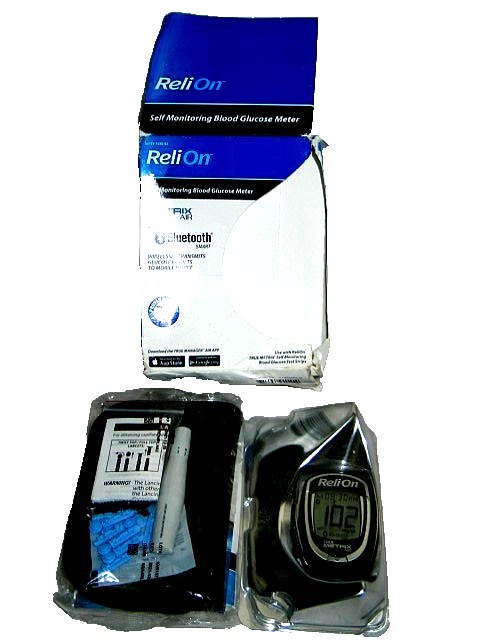 ReliOn Self Monitoring Blood Glucose Meter Bluetooth Smart Lancing ...