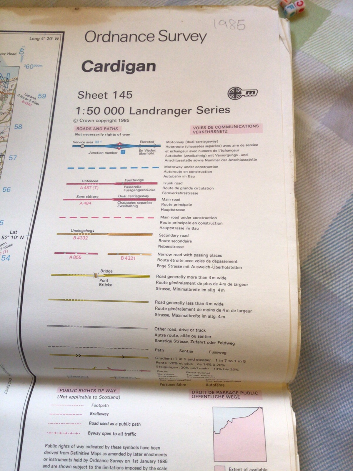 Vintage Map 1985 SCARCE , Power Line And Obstruction , MOD AIRCRAFT ...