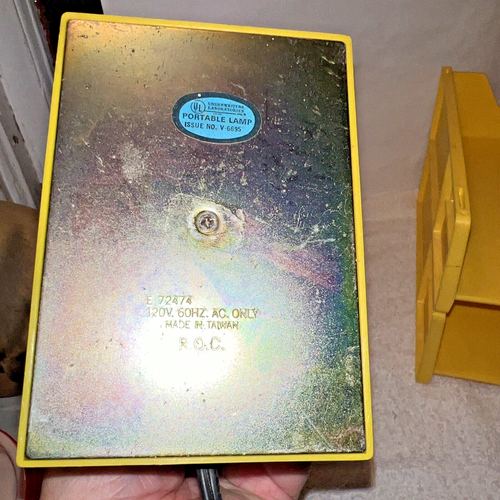 Vintage 1970s bright yellow desk task lamp & 2 Eldon file holder letter ...