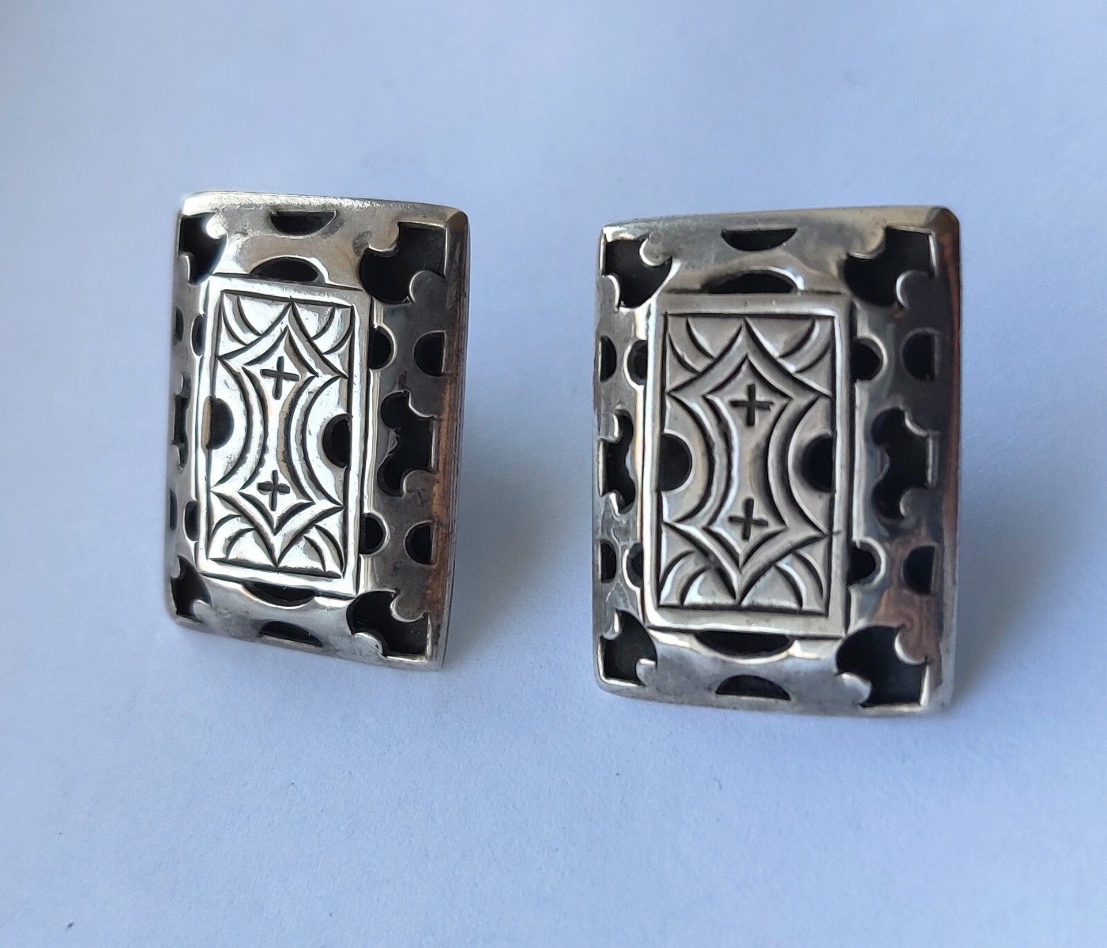 JOHN HARDY Vintage Pierced Sterling Silver Stud Earrings, Old Hallmark ...