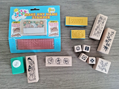 Lot of Rubber Wood Stamps Easter Bunny, plants, letters, music note ...