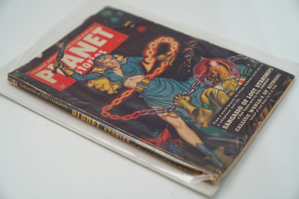 Vintage PLANET STORIES magazine, SCI-FI "CALLING WORLD-4" Pulp Art 1952 ...