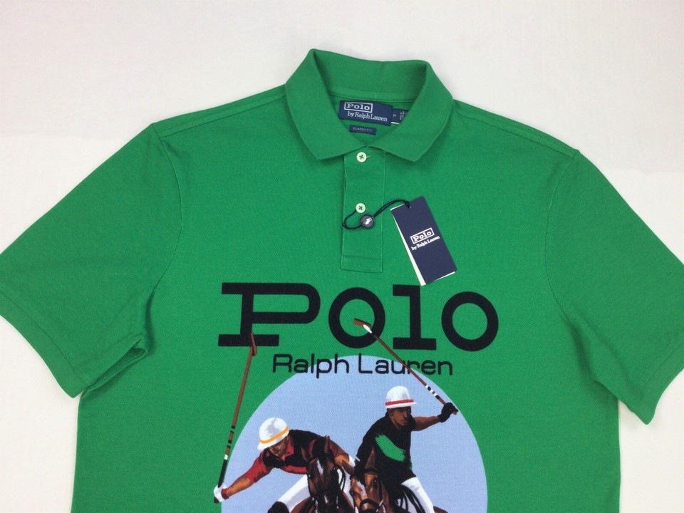 Polo Ralph Lauren VTG Classic Polo Player Horse Riding Graphic Mesh ...