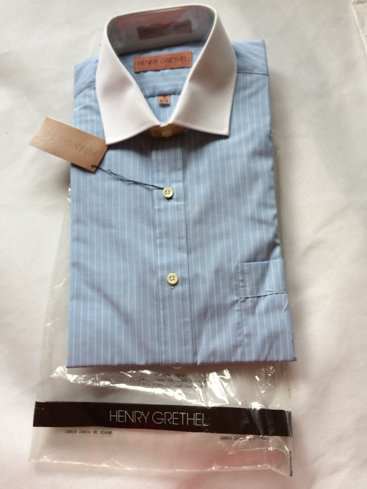 NOS VTG mens HENRY GRETHEL dress shirt 80s deadstock 15 | eBay